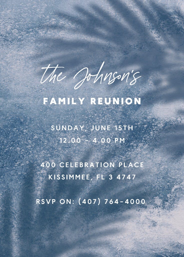 Elegant Script Letters - Family Reunion Invitation Template (Free) | Greetings Island